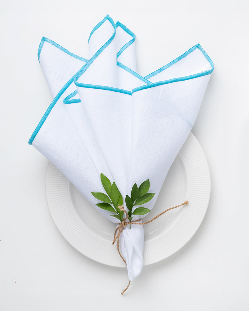 D’Moksha Pure Linen Eco-Chic Marrow Edge Dinner Napkins